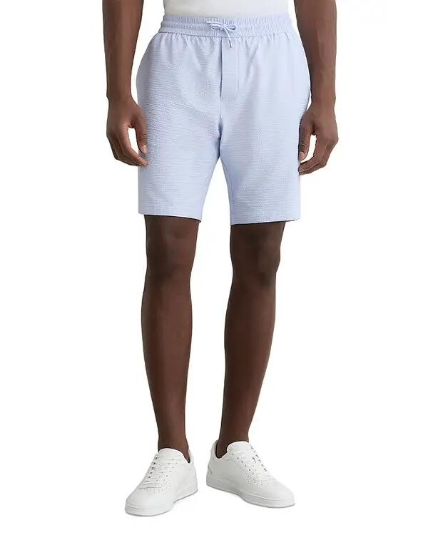 REISS Ajay Seersucker Shorts - Soft Blue