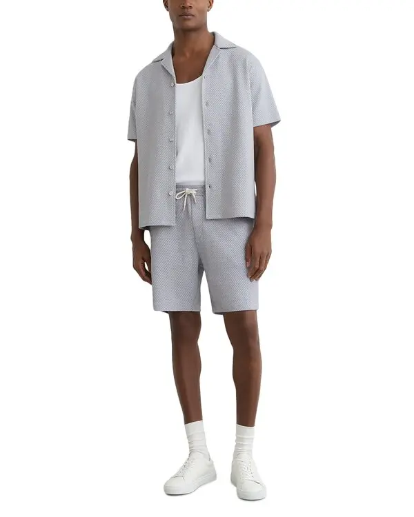 REISS Felipe Short Sleeve Jacquard Shirt