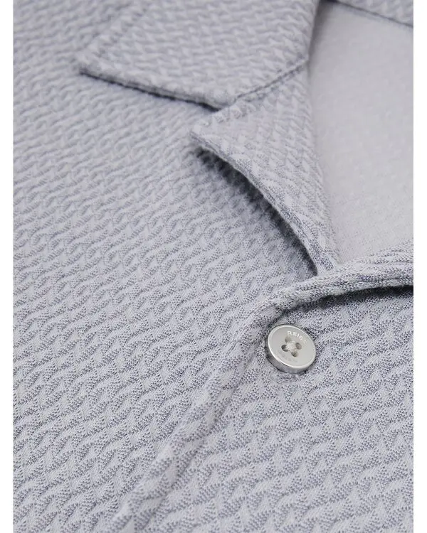 REISS Felipe Short Sleeve Jacquard Shirt