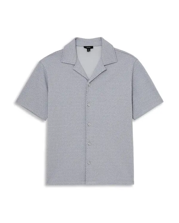 REISS Felipe Short Sleeve Jacquard Shirt