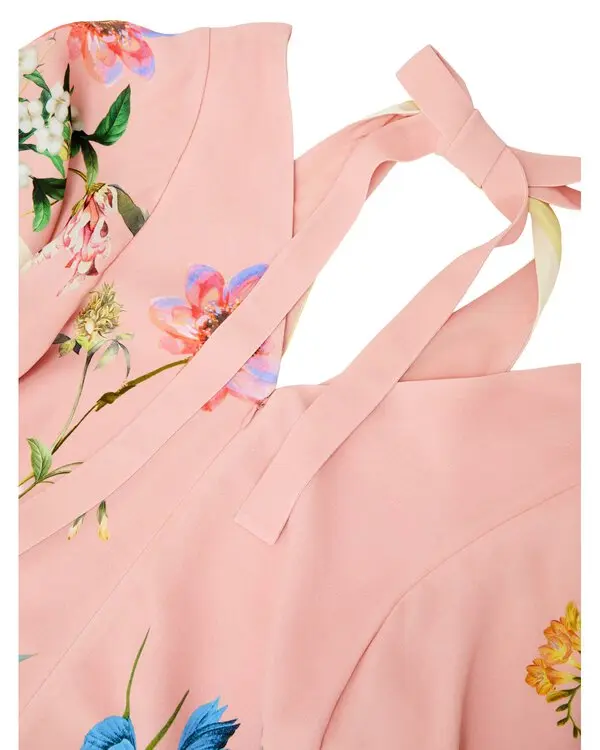REISS Flossy Floral Print Midi Dress