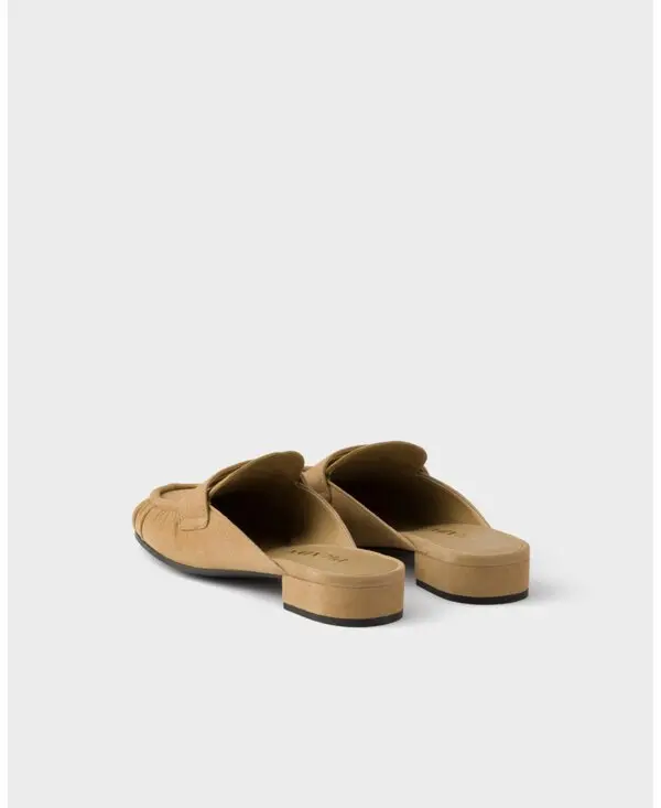 Prada Suede Mules - Neutral