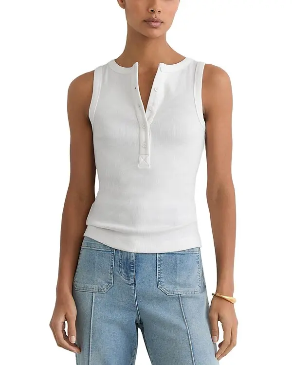 REISS Rita Henley Tank - White
