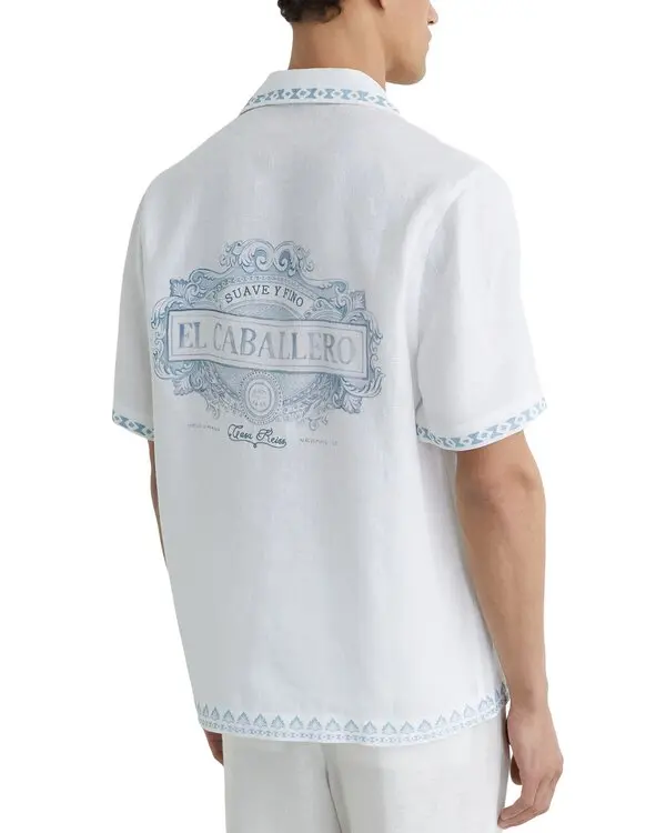 REISS Cubana Short Sleeve Patterned Shirt