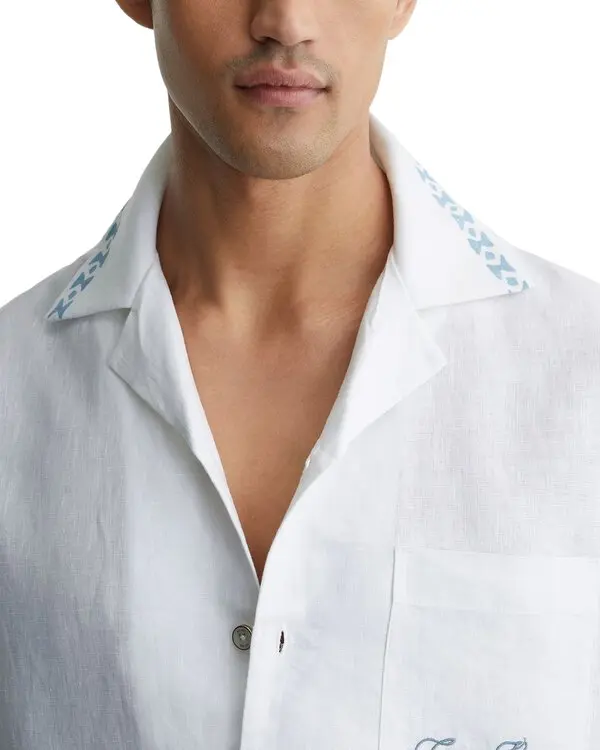 REISS Cubana Short Sleeve Patterned Shirt