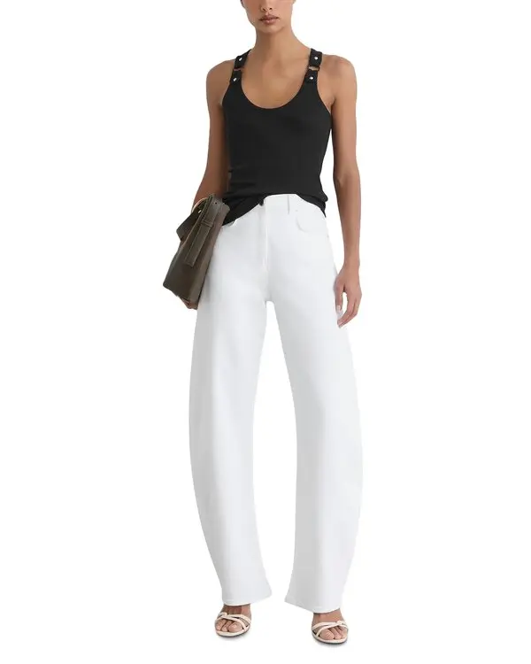 REISS Bella Round Neck Ribbed Vest