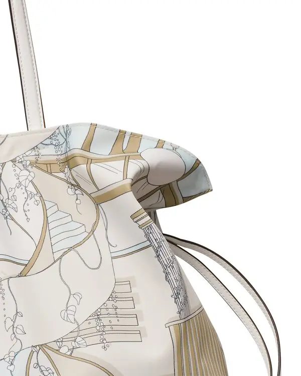 Sisley Printed Drawstring Tote Bag - Pool Blue