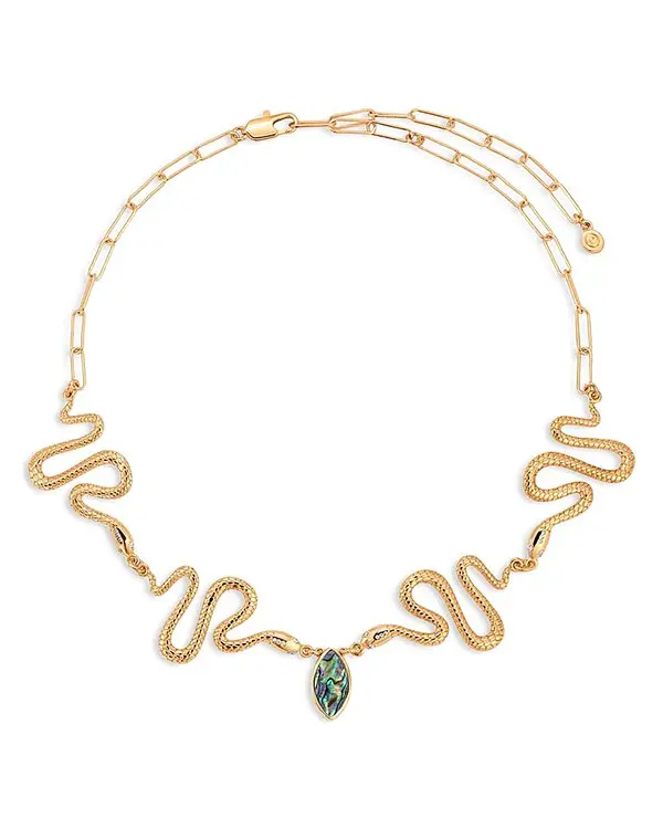 Ettika Serpentina Snake Choker Necklace - Abalone