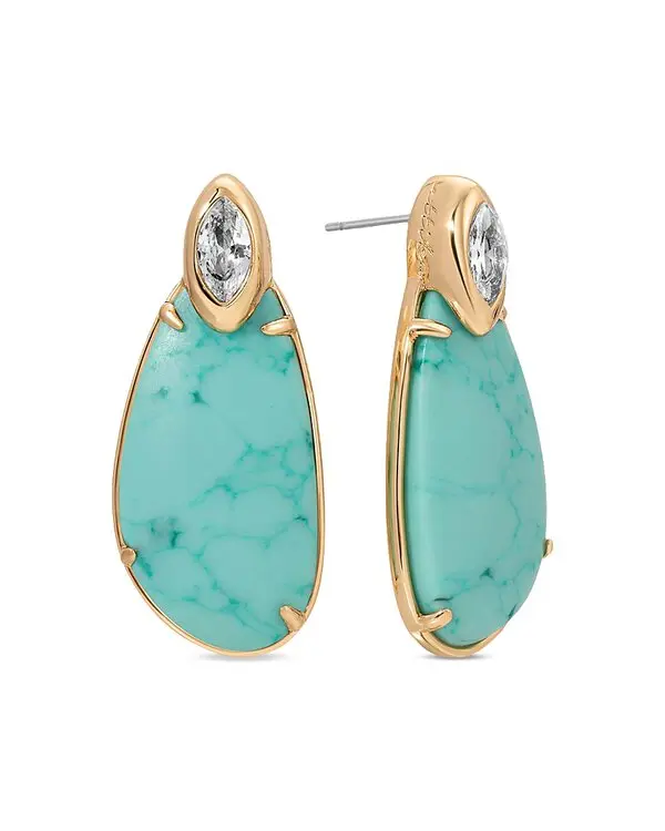 Ettika Majestic Cubic Zirconia & Stone Drop Earrings - Turquoise