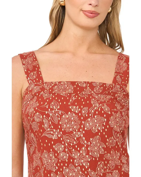 Vince Camuto Square Neck Floral Print Maxi Dress
