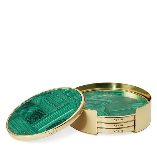 Aerin Lucas Mosaic Coasters, Set Of 4 - Malachite