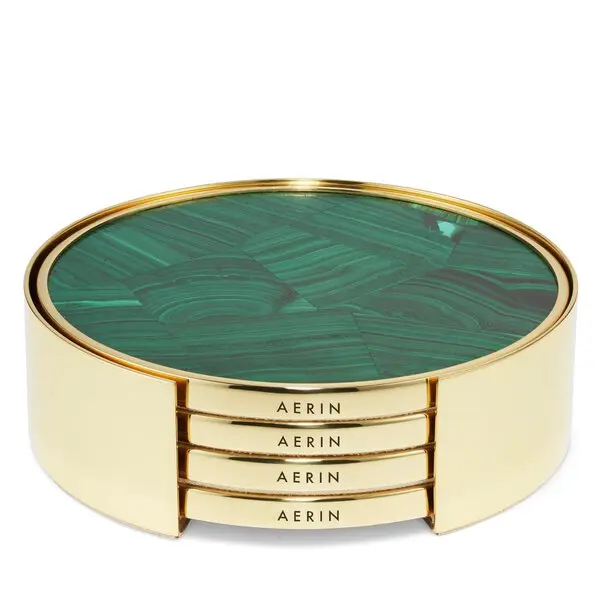 Aerin Lucas Mosaic Coasters, Set Of 4 - Malachite