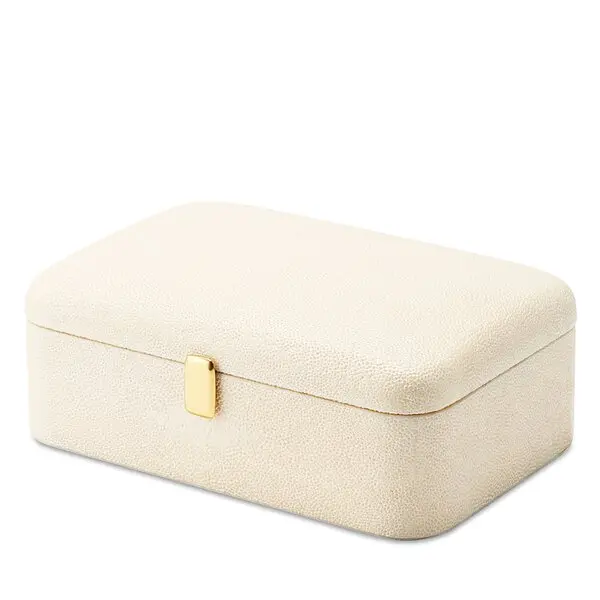 Aerin Abella Faux Shagreen Small Jewelry Box - Cream