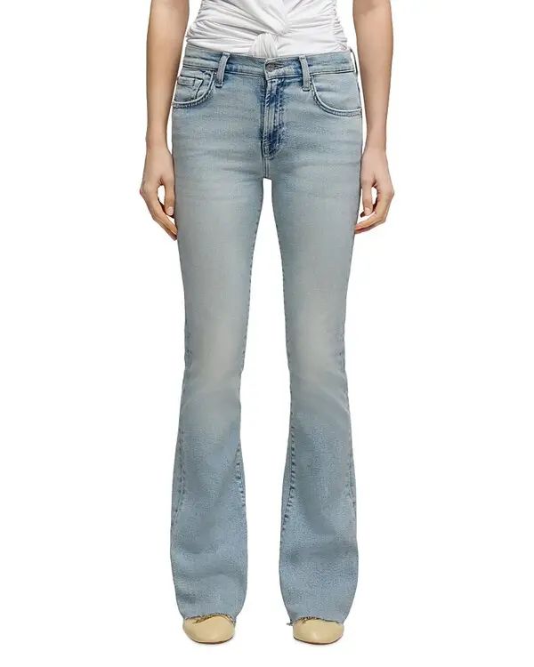 7 For All Mankind Tailorless High Rise Bootcut Jeans - Ghost Blue