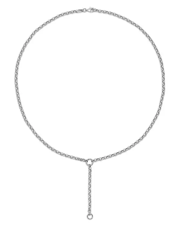 Adina Reyter Sterling Rolo Link Lariat Necklace, 18 - Silver