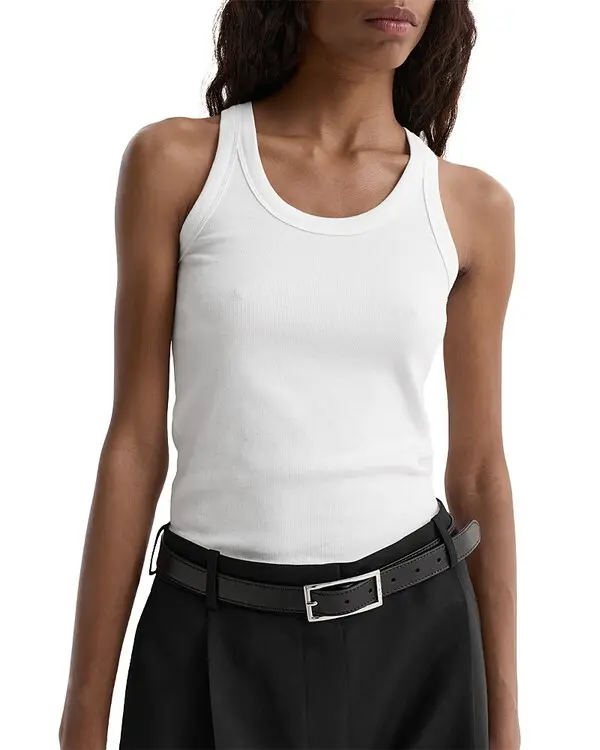 RÓHE Scoop Neck Rib Tank Top - Optic White