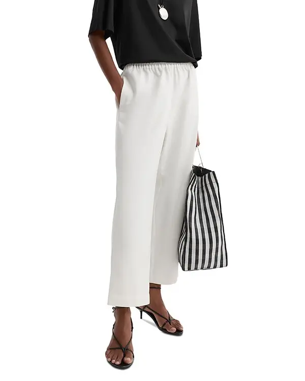 RÓHE Cropped Wide Leg Trousers - Off White
