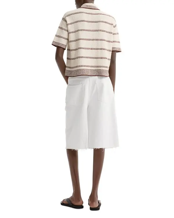 RÓHE Towelling Striped Cropped Polo