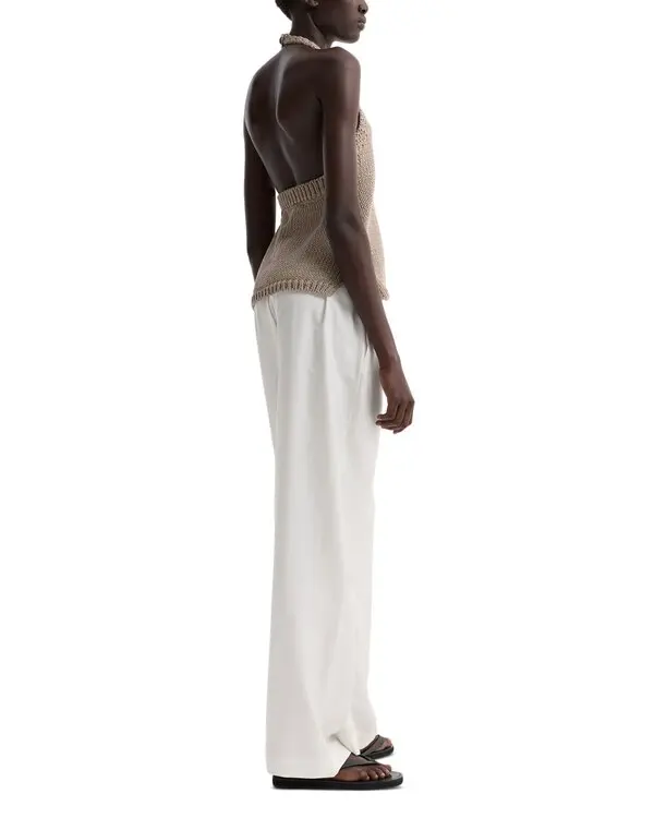 RÓHE Chunky Knit Halter Top - Stone
