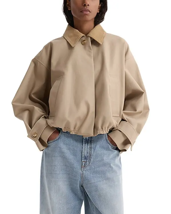 RÓHE Suede Collar Blouson Jacket - Sand