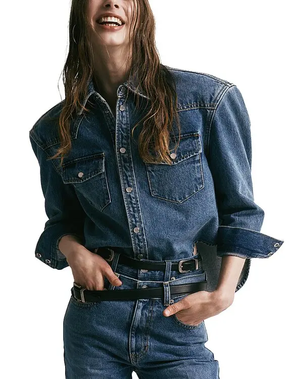 LEMIUNE Long Sleeve Denim Shirt - Mb