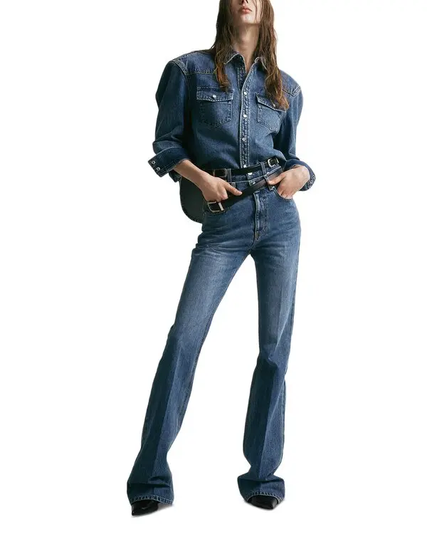 LEMIUNE Long Sleeve Denim Shirt