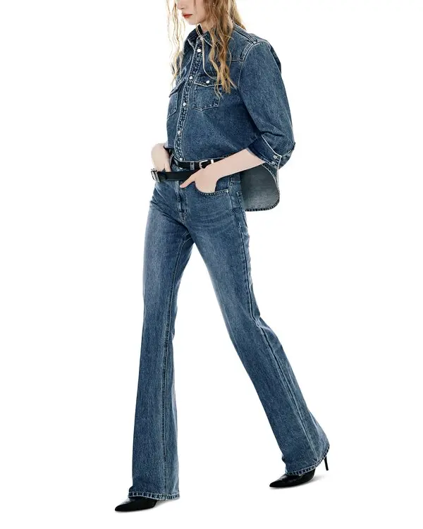 LEMIUNE Long Sleeve Denim Shirt