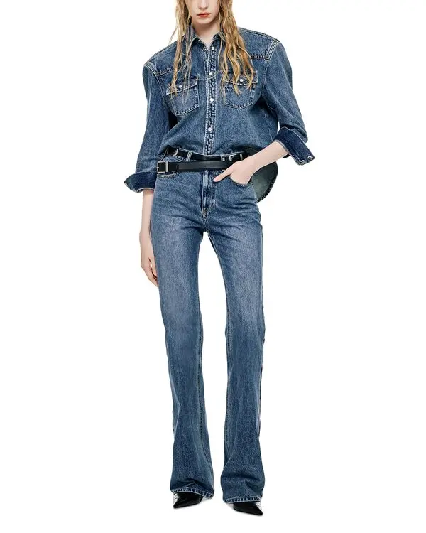 LEMIUNE Long Sleeve Denim Shirt