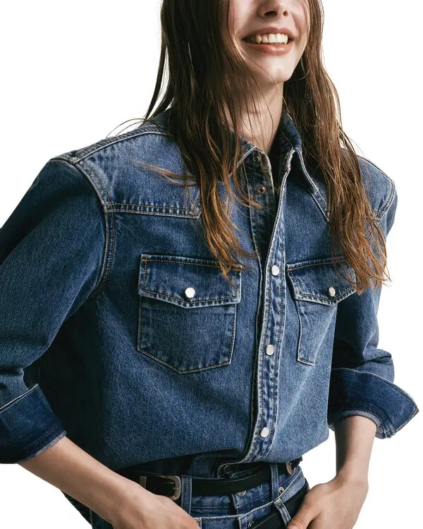 LEMIUNE Long Sleeve Denim Shirt
