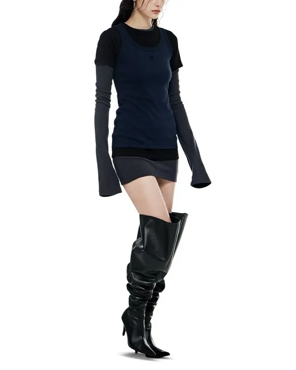 LEMIUNE 01 Layered Jersey Dress