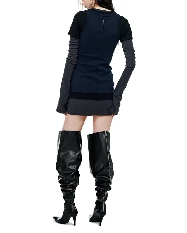 LEMIUNE 01 Layered Jersey Dress