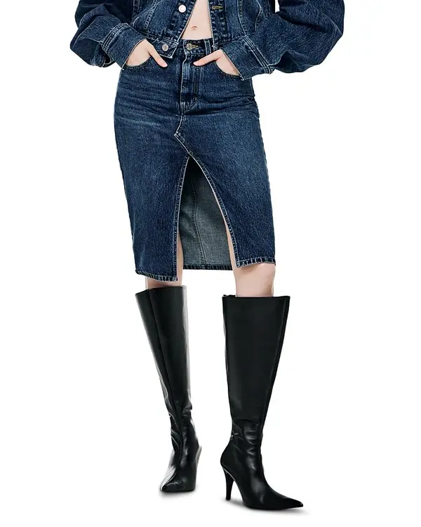 LEMIUNE 01 Denim Midi Skirt