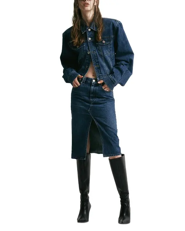 LEMIUNE 01 Denim Midi Skirt