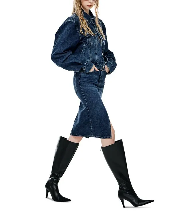 LEMIUNE 01 Denim Midi Skirt