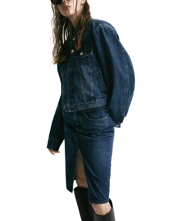 LEMIUNE 01 Denim Midi Skirt