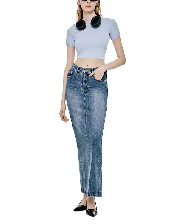 LEMIUNE 01 Denim Maxi Skirt