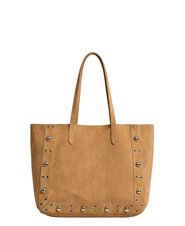 ELLE COLLECTION Suede Grommet Tote Bag - Sand