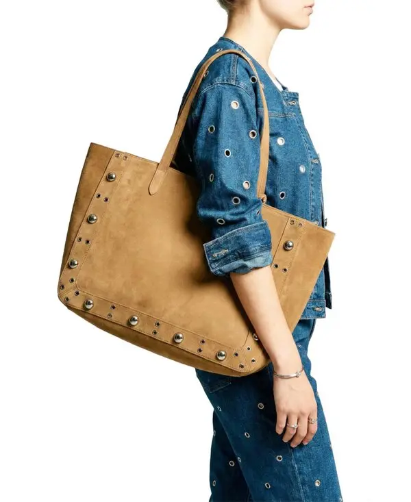 ELLE COLLECTION Suede Grommet Tote Bag