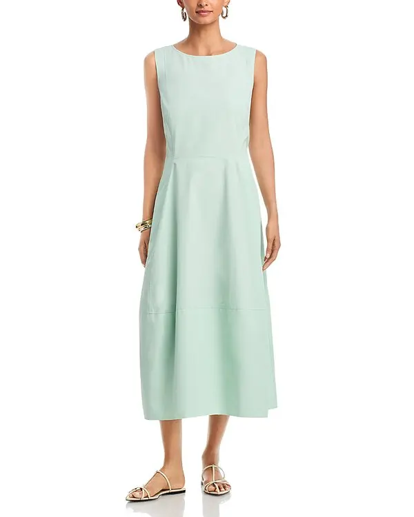 Lafayette 148 New York Sleeveless A Line Midi Dress - Aquamarine