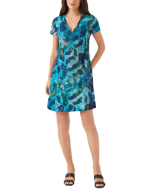 Karen Kane Short Sleeve Jacquard Dress - Teal