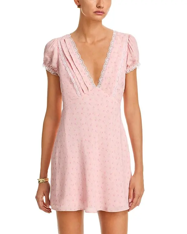 LoveShackFancy Yasmin Mini Dress - Calico Peach