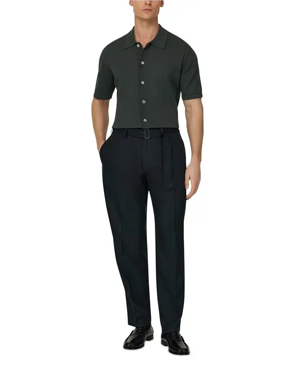 Boggi Milano Tapered Fit Linen Trousers