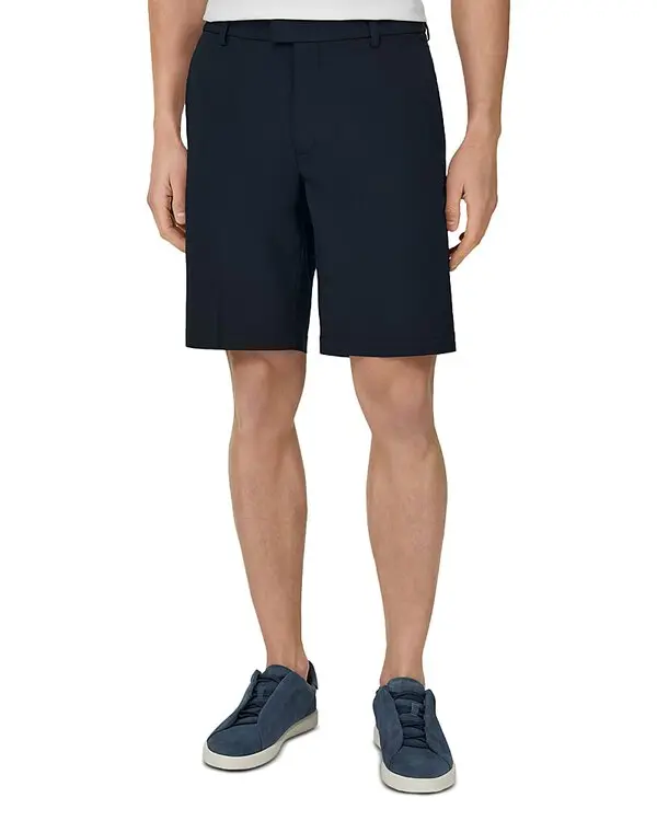 Boggi Milano Seersucker 9.5 Tech Shorts - Navy Blue