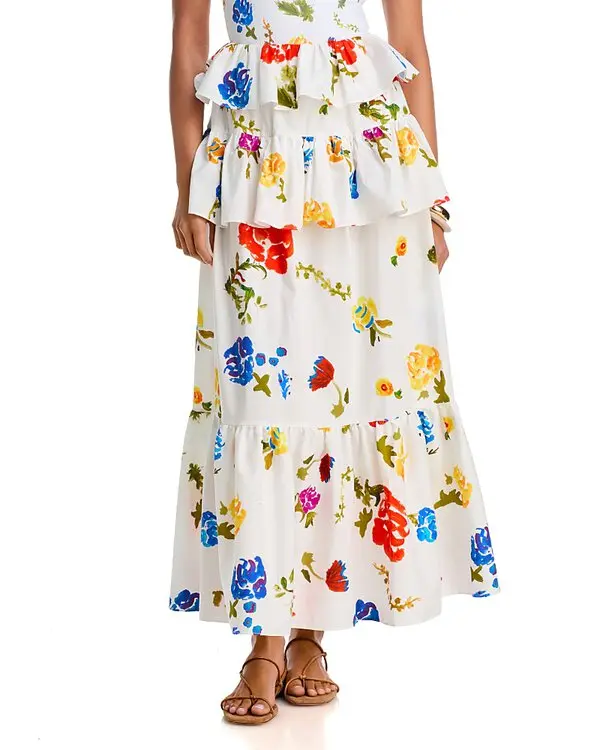 Caroline Constas Brianna Maxi Skirt - White Multi