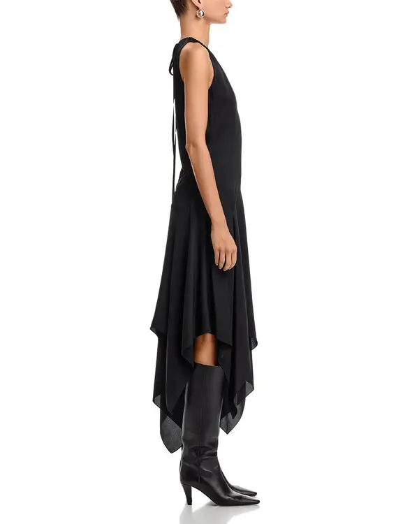 Alexander McQueen Satin Sleeveless Asymmetrical Dress