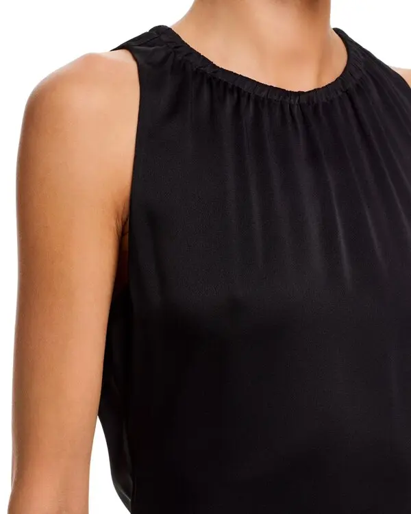 Alexander McQueen Satin Sleeveless Asymmetrical Dress