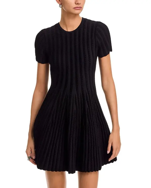 Alexander McQueen Chenille Viscose Mini Dress - Black