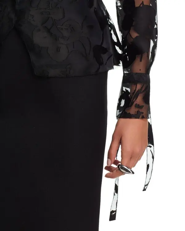 Alexander McQueen Floral Lace Long Sleeve Top