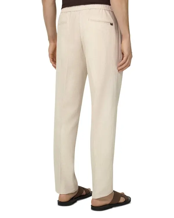 Boggi Milano Tapered Fit Diagonal Texture Drawstring Trousers