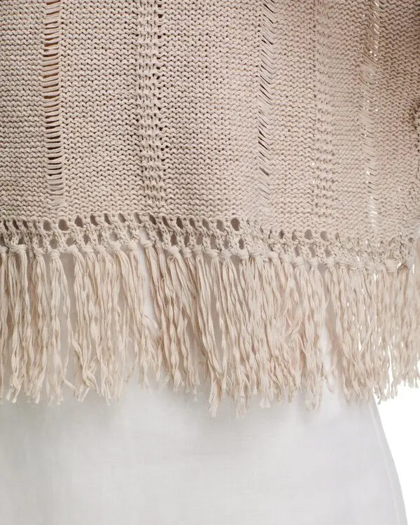Velvet By Graham & Spencer Boat Neck Sweater With Fringe Detail